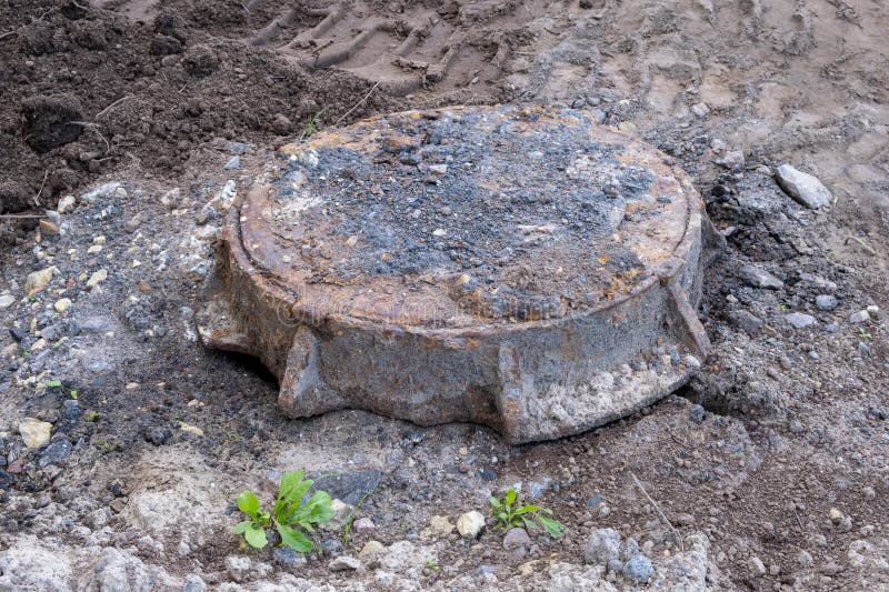 Old rusty cast iron hatch stock image. Image of iron - 293403407