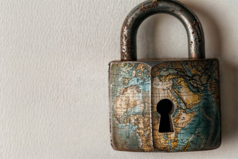 An Old Rusty Castle on Which the Texture of the Earth Map is Located ...