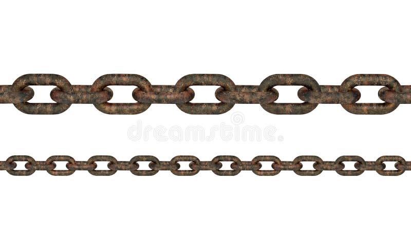 Old Rusty Chain Isolated on White with Clipping Path Stock Illustration ...