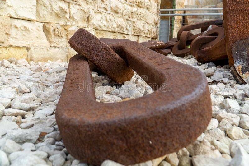 Old rusty chain link stock photo. Image of floor, wall - 237993612