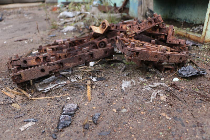 Old Rusty Chain of the Machine Tool Stock Image - Image of garbage ...