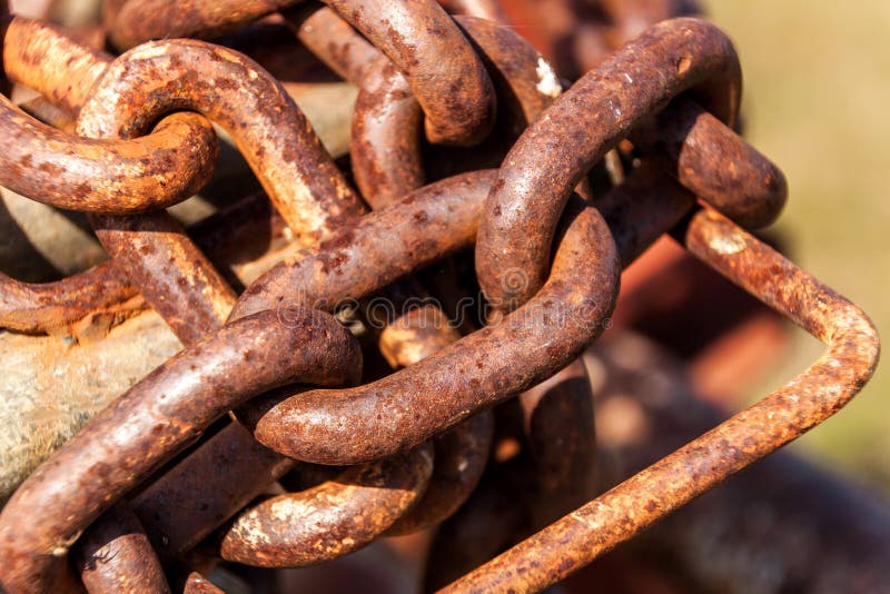 Old Rusty Chain. Rusted Anchor Chain Stock Image - Image of macro ...