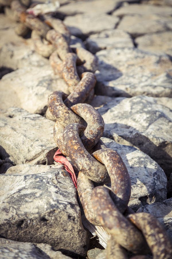 Rusty big old chain stock image. Image of restraining - 39896649