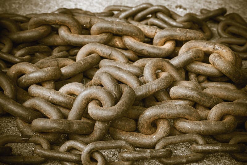 Old rusty chains stock photo. Image of iron, steel, rough - 84093056