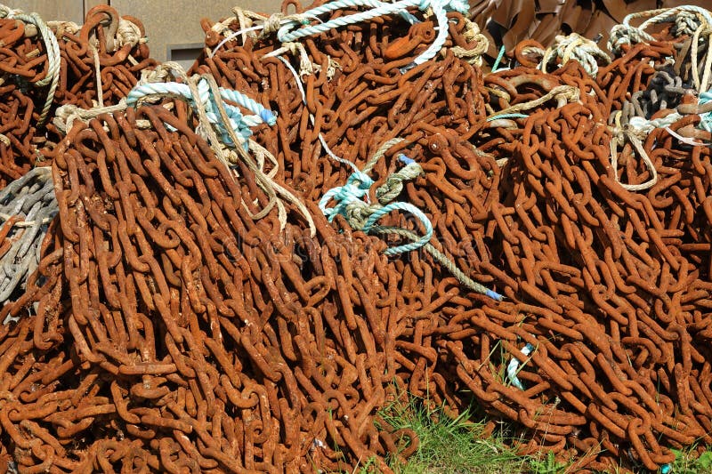 Old Rusty Chains at Scottish Port Stock Photo - Image of isles ...