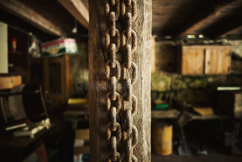 Old Rusty Chains stock photo. Image of iron, equipment - 153050360