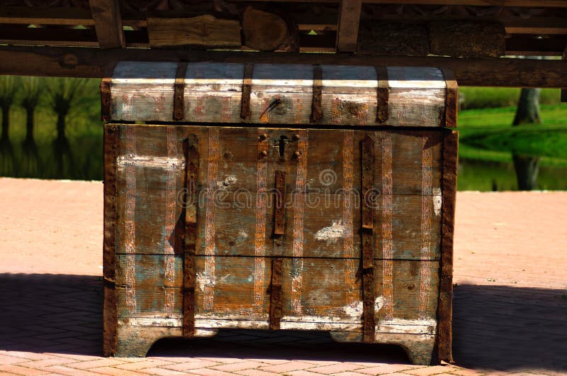Old rusty chest stock photo. Image of planks, container - 91960426