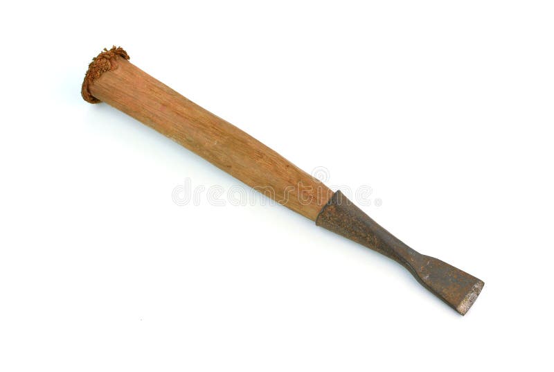 Old Rusty Chisel Isolated on a White Background Stock Photo - Image of ...