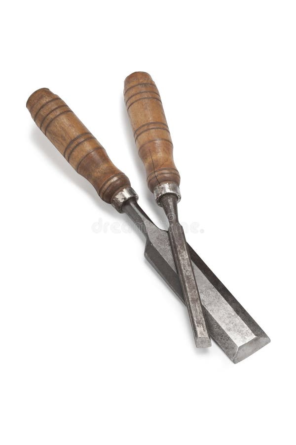 Old Chisel Isolated on White Stock Photo - Image of iron, household ...