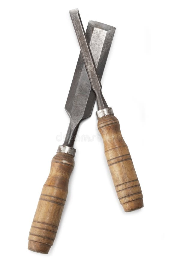 Old Chisel Isolated on White Stock Photo - Image of iron, household ...