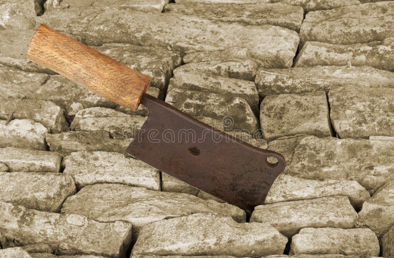 Old rusty cleaver stock photo. Image of blade, steel - 34491370