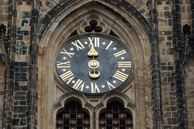 Old clock on a tower stock image. Image of medieval - 258058777