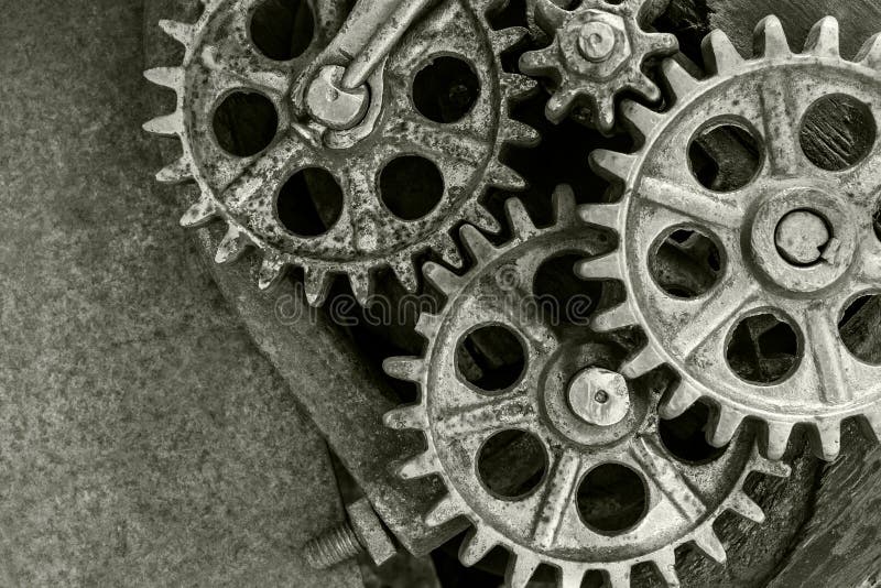 Old Rusty Cogs and Wheels on Rusty Background Stock Photo - Image of ...