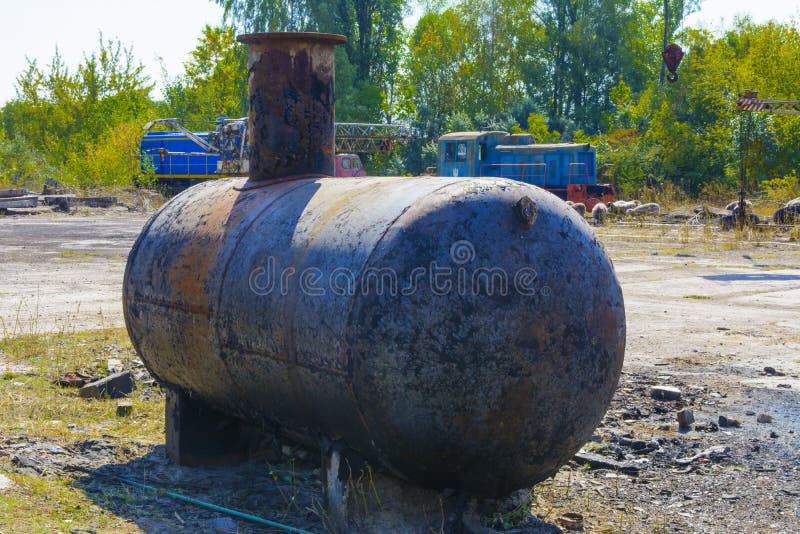 Old Rusty Container at an Abandoned Factory Stock Photo - Image of ...
