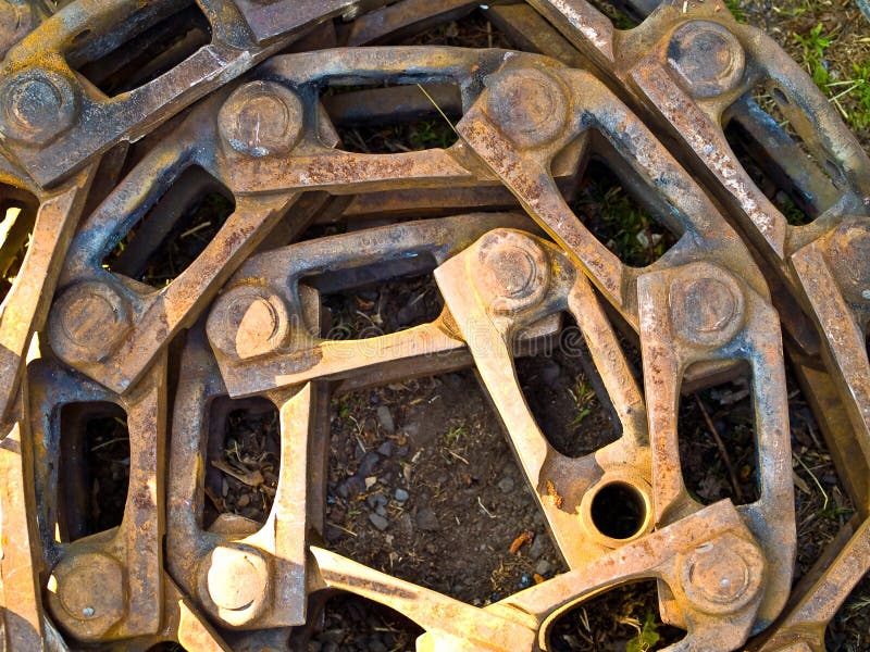 Old Rusty Continuous Tracks Stock Image - Image of bolt, rust: 12017029