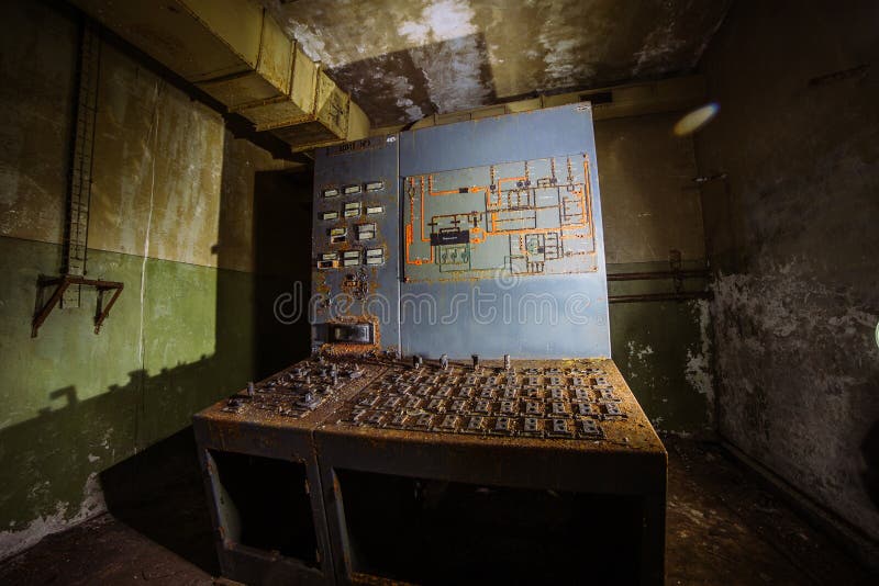 Old Rusty Control Panel in Old Underground Military Bunker Stock Photo ...