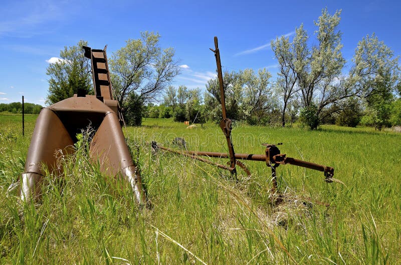 Old rusty corn picker stock image. Image of harvest, corrosion - 72729085