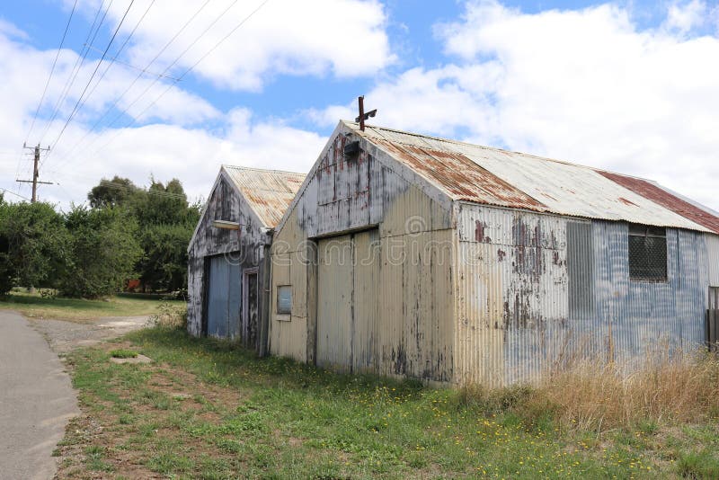 Old Rusty Corrugated Iron Sheds in Rural Australia Stock Image - Image ...