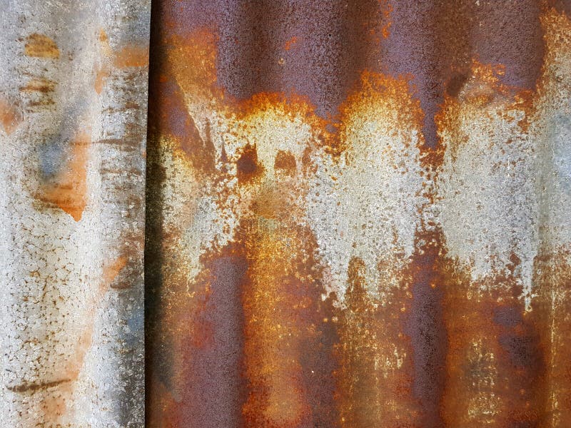 Old Rusty Corrugated Iron Sheet Texture Stock Image - Image of colored ...