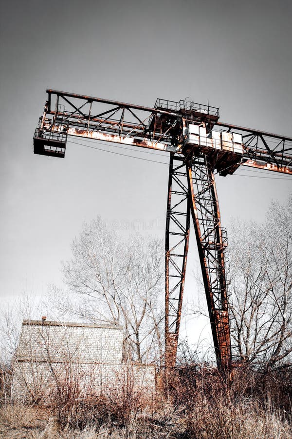Old rusty crane stock photo. Image of factory, broken - 89157656