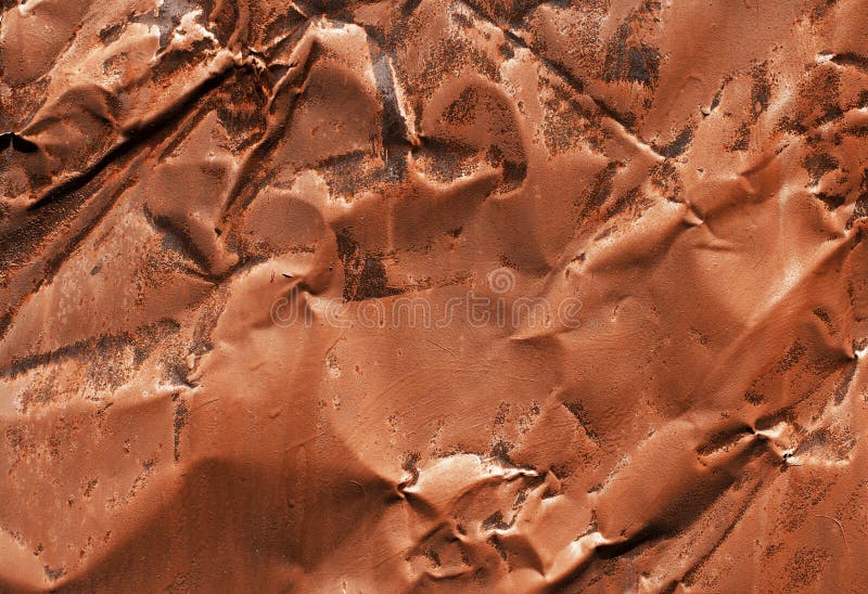 Old Rusty Crumped Metal in Red Color Stock Photo - Image of harsh ...