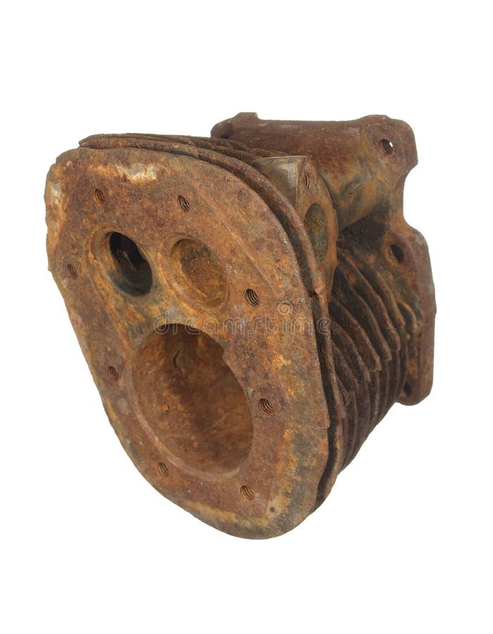 Old Rusty Six Cylinder Diesel Engine Stock Image - Image of machine ...