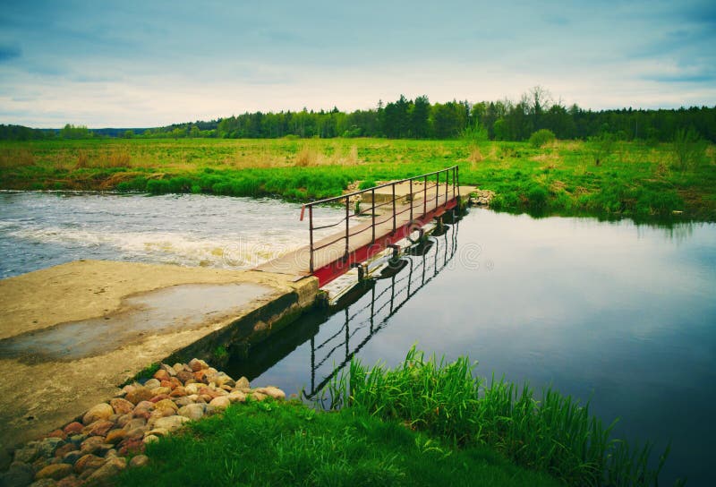 An old rusty dam stock image. Image of landmark, green - 187234857