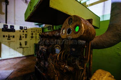 Old Rusty Diesel Power Generator in Abandoned Soviet Bunker Stock Photo ...