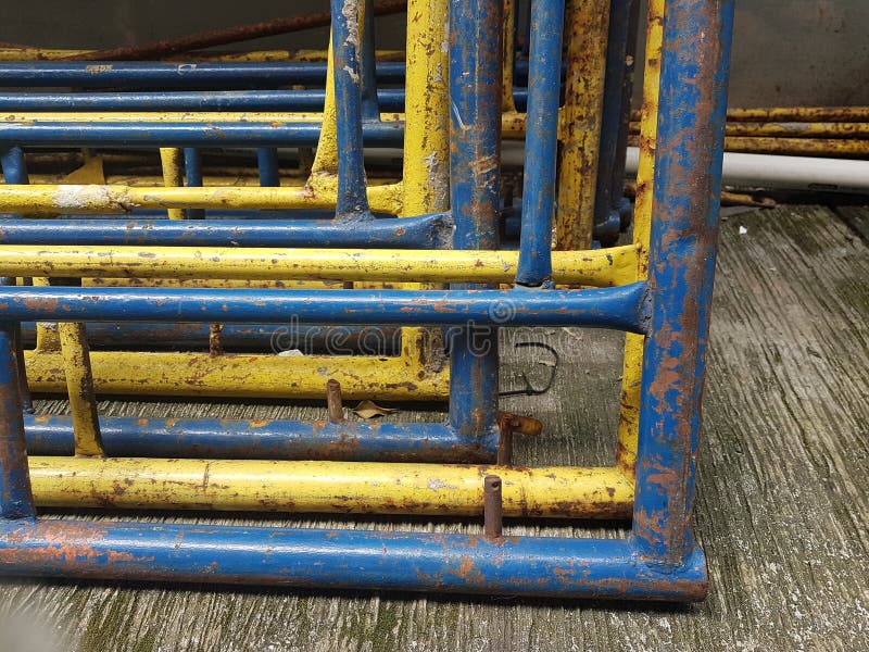 Old Rusty Dirty Scaffolding Stock Image - Image of corrosion, material ...