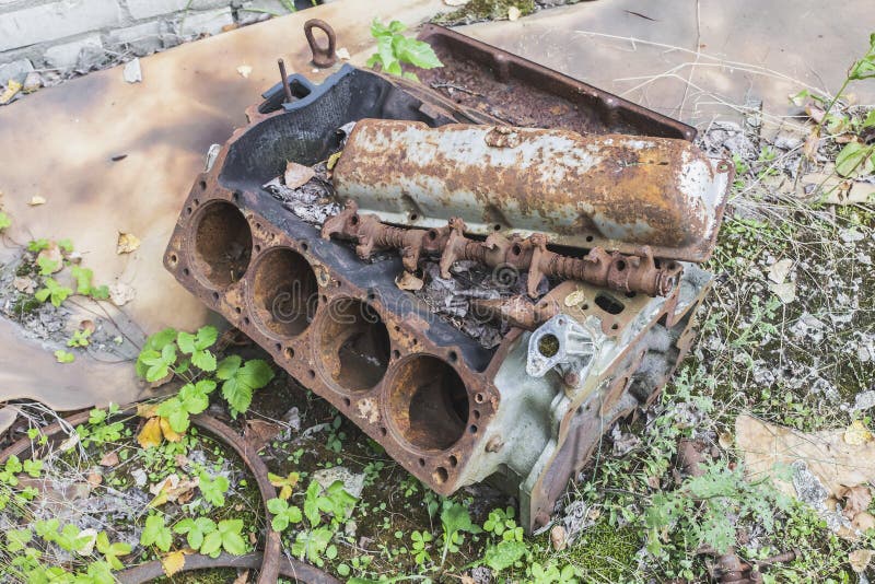 Old Rusty Disassembled Engine Stock Image - Image of dismantled, metal ...