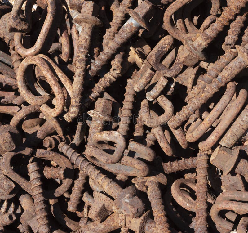 Old Rusty Discarded Metal Parts Pile Stock Image - Image of piece ...