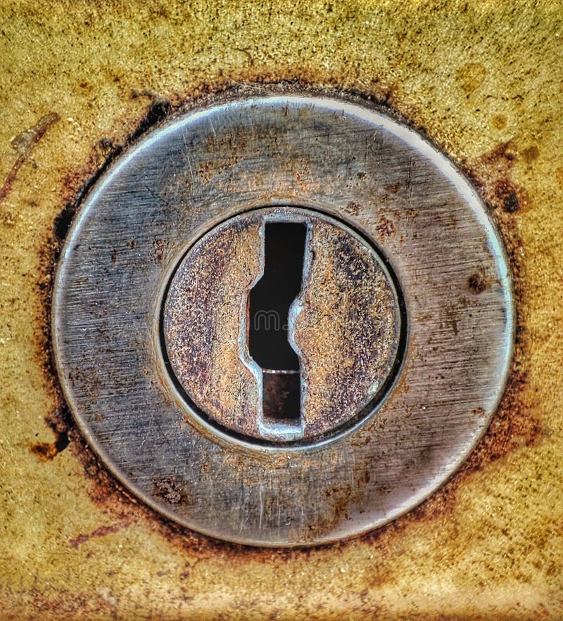 Old Rusty Silver Door Keyhole Stock Photo - Image of silver, door ...