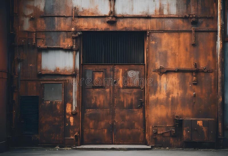 An Old Rusty Door that is Left Out in a Building Stock Illustration ...