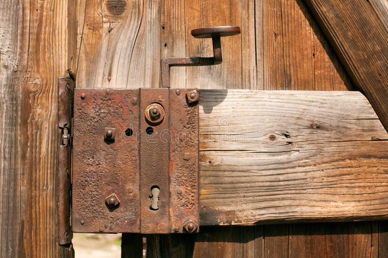 Old rusty door lock stock image. Image of doorknob, antique - 9221841