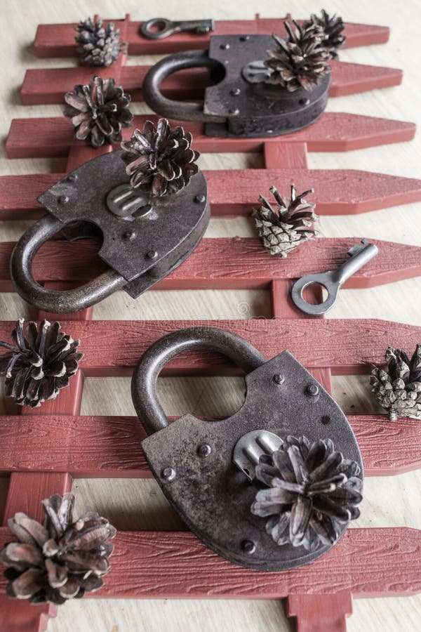 Old Rusty Door Locks with Keys Stock Image - Image of retro, brown ...