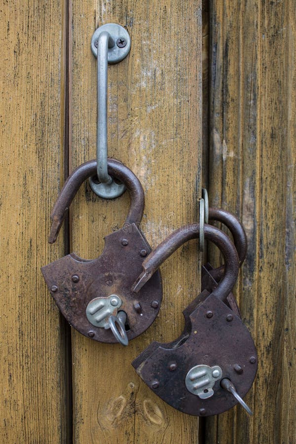 Old Rusty Door Locks with Keys Stock Photo - Image of tables, texture ...