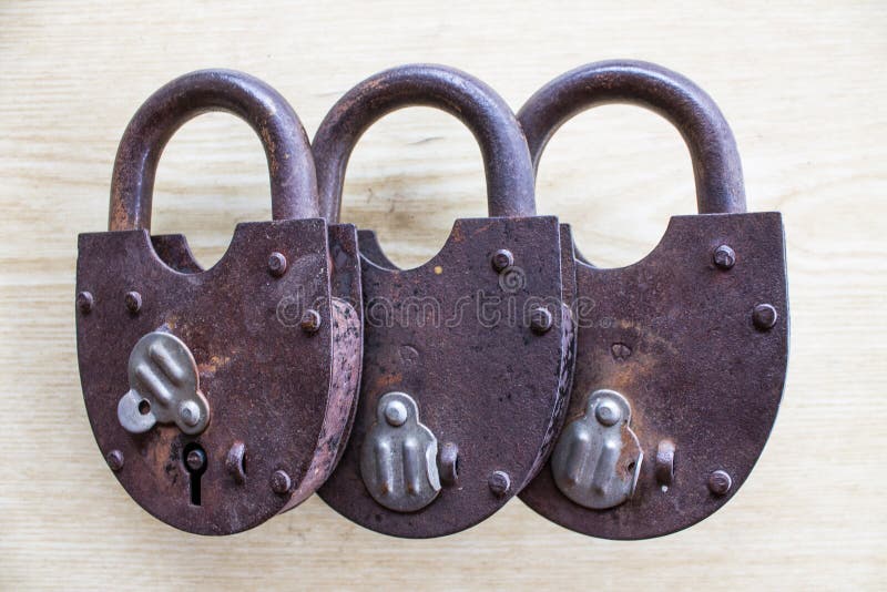 Old Rusty Door Locks with Keys Stock Image - Image of brown, texture ...