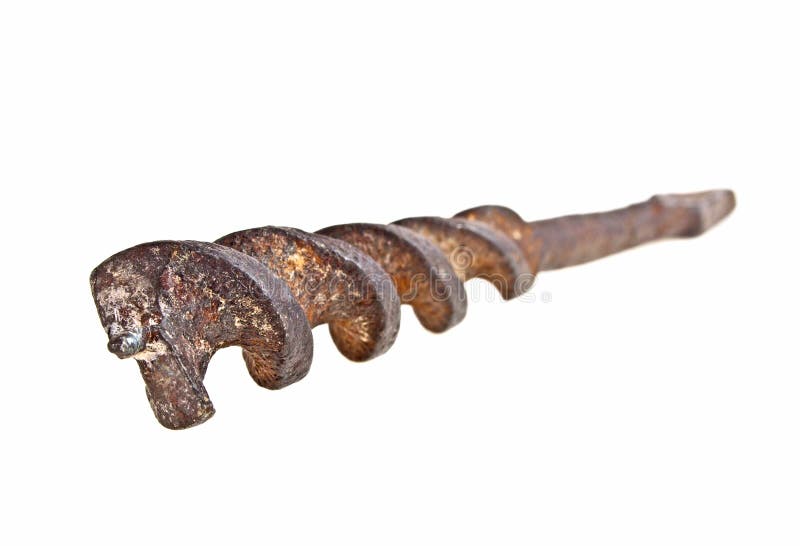 Old Rusty Drill Bit On White Background Stock Image - Image of hardware ...