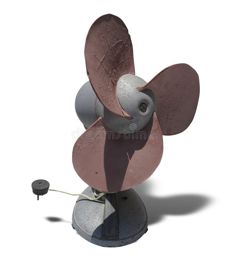Old Rusty Electric Fan Isolated on White Background Stock Photo - Image ...