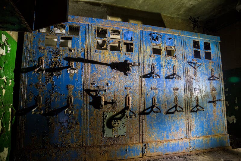 Old Rusty Electrical Switchboard in Abandoned Factory or Bunker Stock ...
