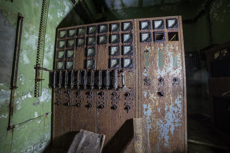 Old Rusty Electrical Switchboard in Abandoned Factory or Bunker Stock ...