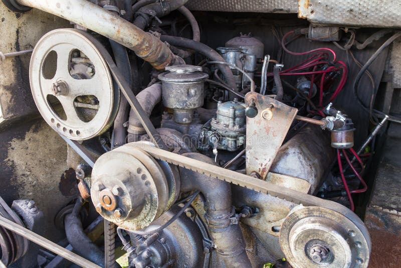 Old rusty engine stock image. Image of automobile, cable - 44469645