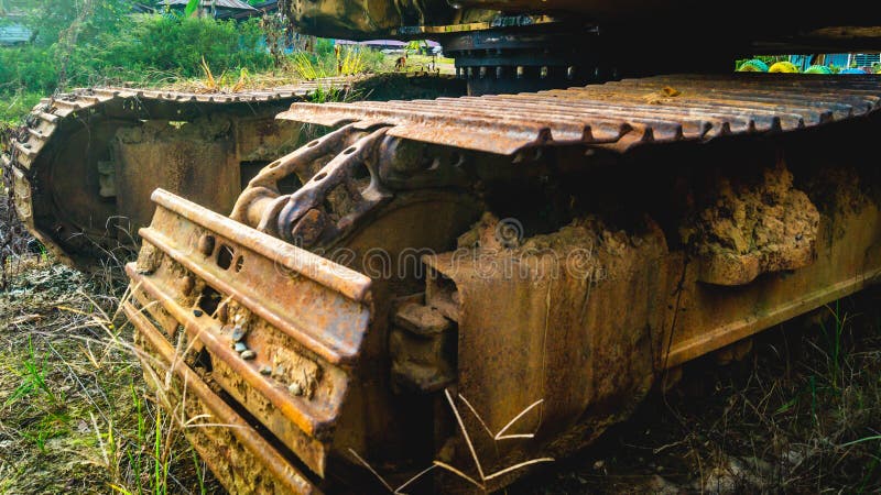 Old rusty excavator wreck stock image. Image of grunge - 231593183