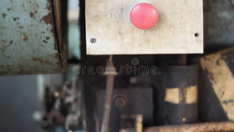 Old Rusty Factory Equipped. the Button Labeled Stop Stock Video - Video ...