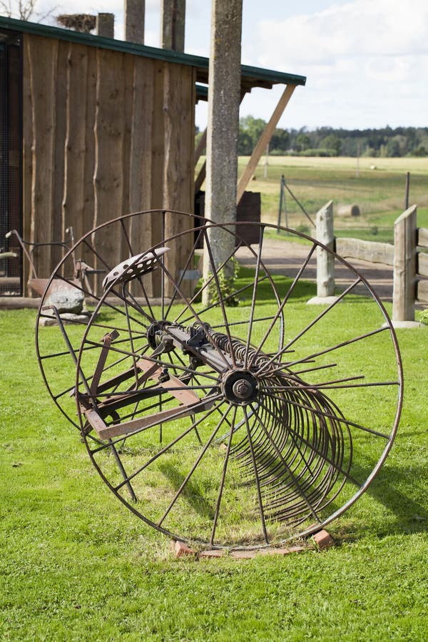 Old, Rusty Farm Machinery Hay Rake Stock Image - Image of farming ...