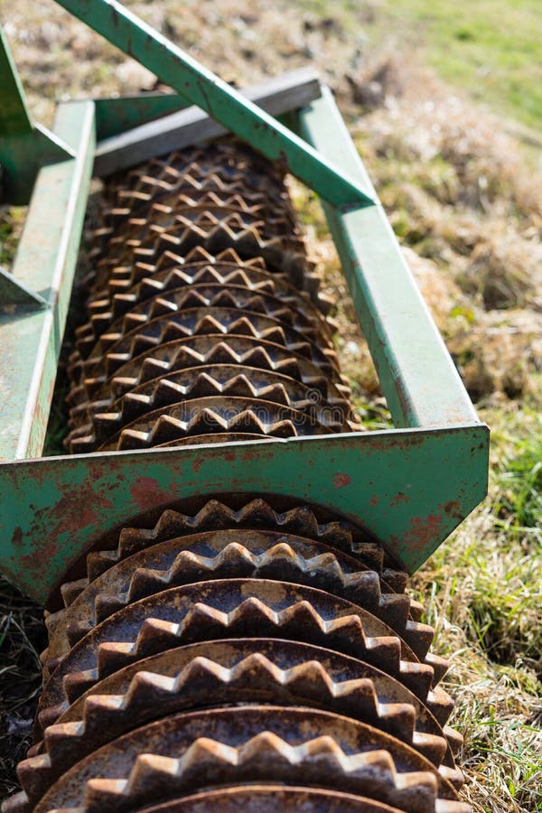 Old Rusty Farming Roller Agricultural Farm Machine Stock Photo - Image ...