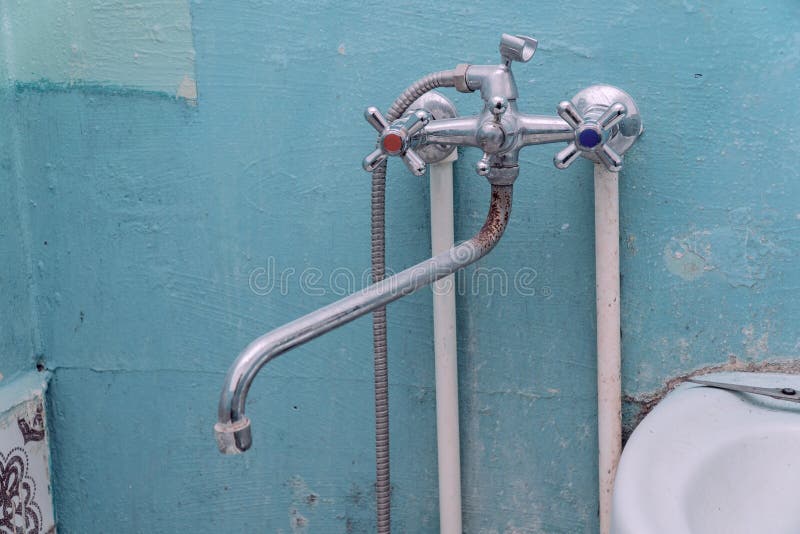 Old Rusty Faucet stock photo. Image of threaded, metal - 18902226