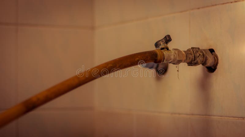 Old Rusty Faucet Inside the House Stock Image - Image of construction ...