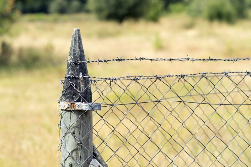 Old rusty fence stock image. Image of rusty, barbed, fenced - 57324031