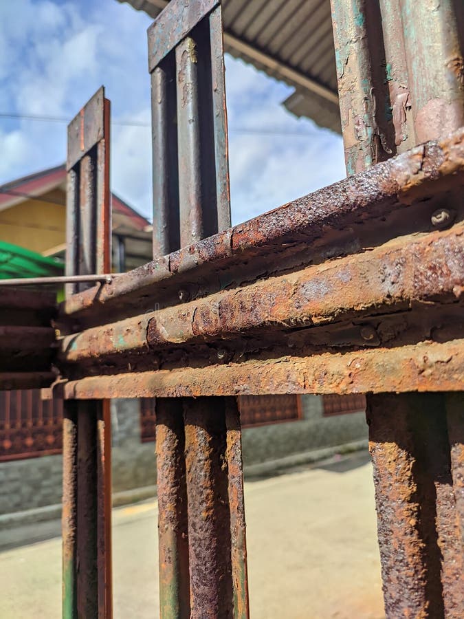 Old rusty fence stock photo. Image of threerusty, aluminium - 304389000